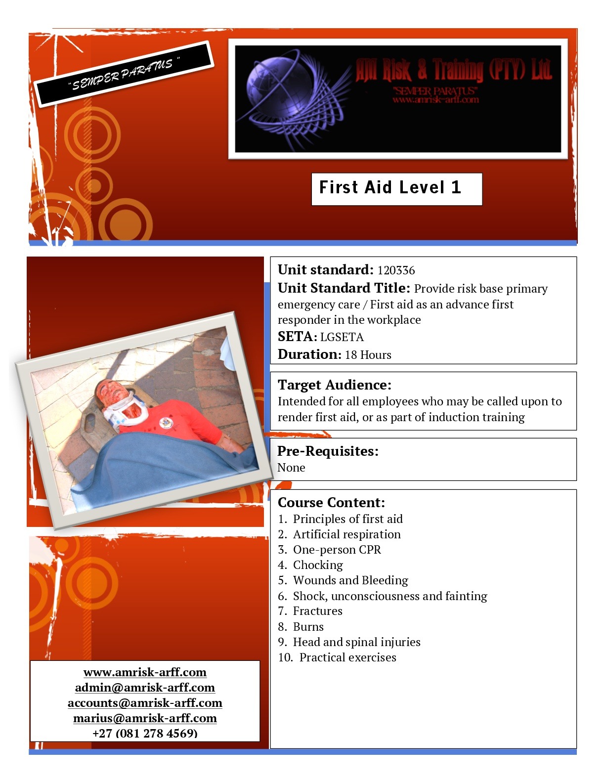 FIRST AID TRAINING – AM RISK AND TRAINING